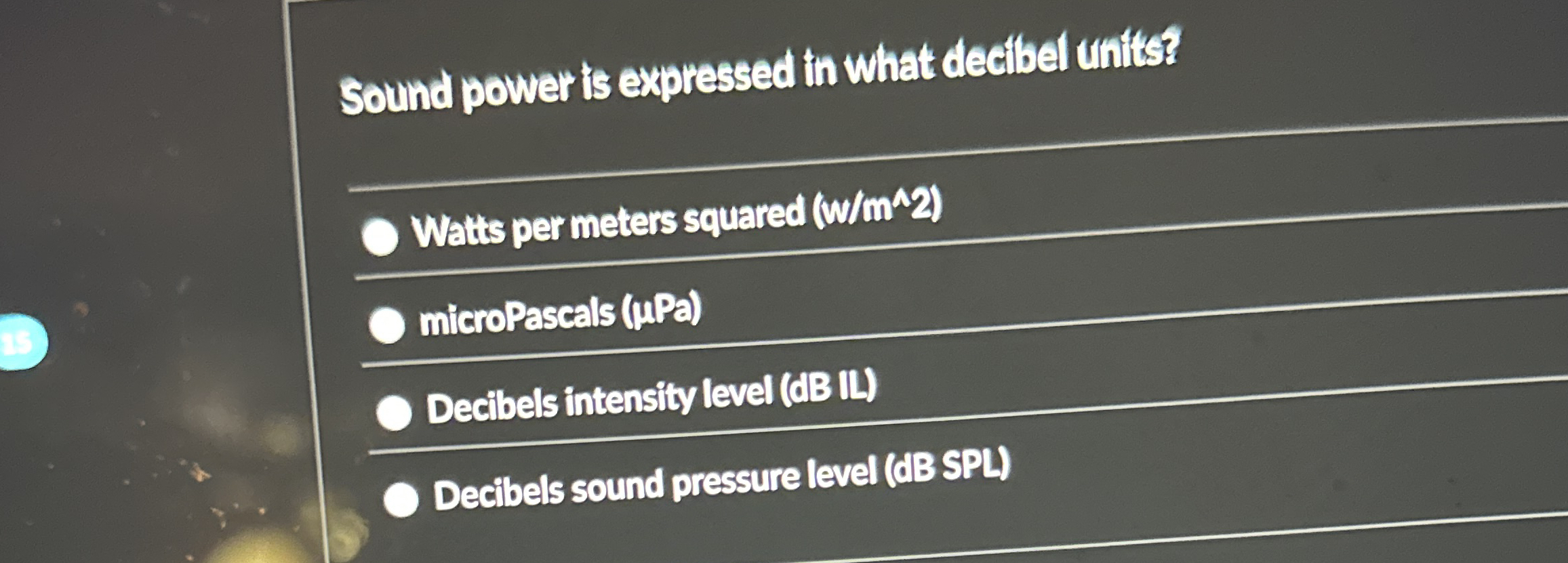 Solved Sound power is expressed in what decibel unitis?Watts | Chegg.com