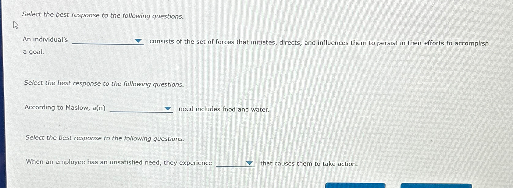 Solved Select the best response to the following | Chegg.com
