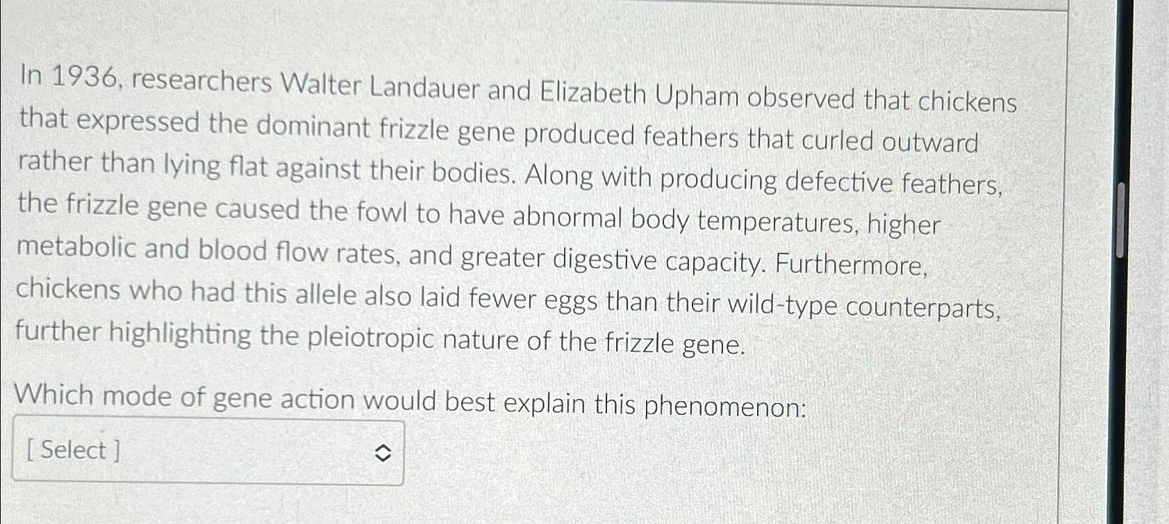 Solved In 1936, ﻿researchers Walter Landauer and Elizabeth | Chegg.com