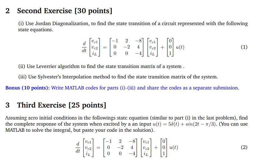 Solved 3 ﻿Third Exercise [25 ﻿points]^(s)suming zero initial | Chegg.com