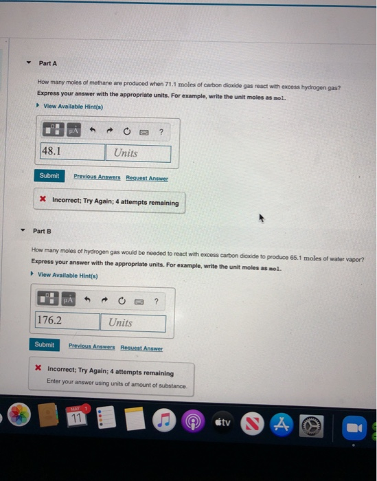 Solved Part A How many moles of methane are produced when | Chegg.com