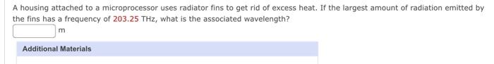 Solved A housing attached to a microprocessor uses radiator | Chegg.com