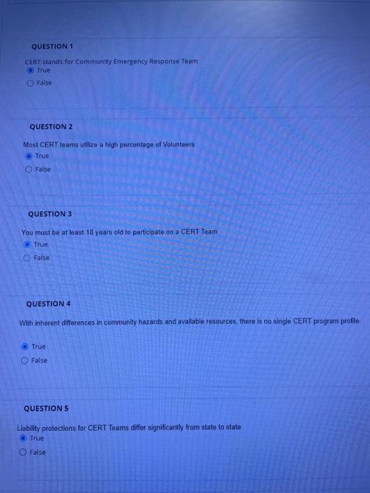 Solved QUESTION 1 CERT stands for Community Emergency | Chegg.com