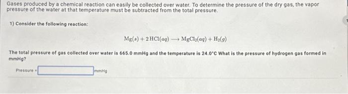 Solved consider the following reaction, the total pressure | Chegg.com
