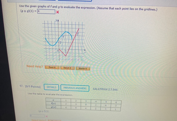 Solved Use the given graphs of fand g to evaluate the | Chegg.com