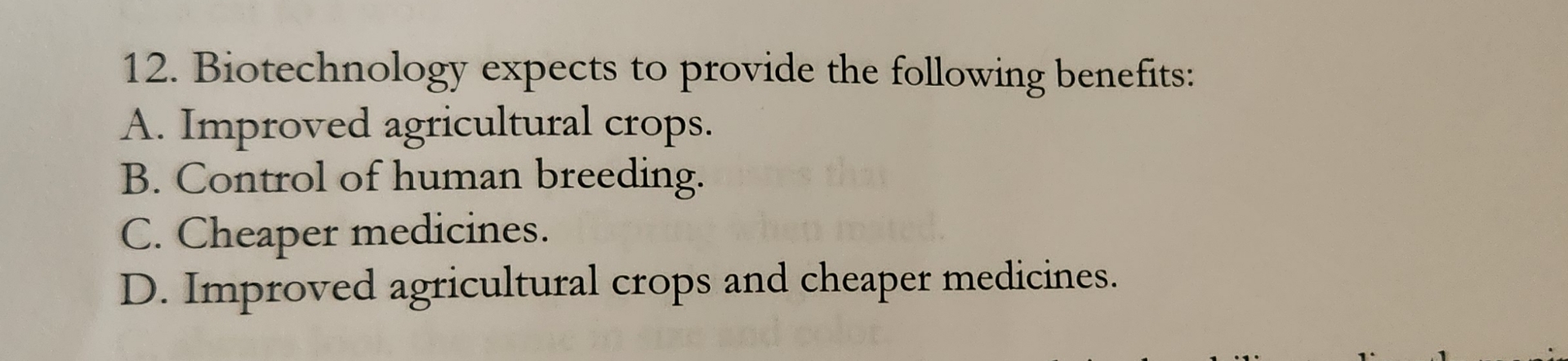 Solved Biotechnology expects to provide the following | Chegg.com