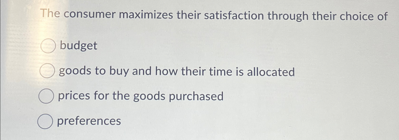 Solved The consumer maximizes their satisfaction through | Chegg.com