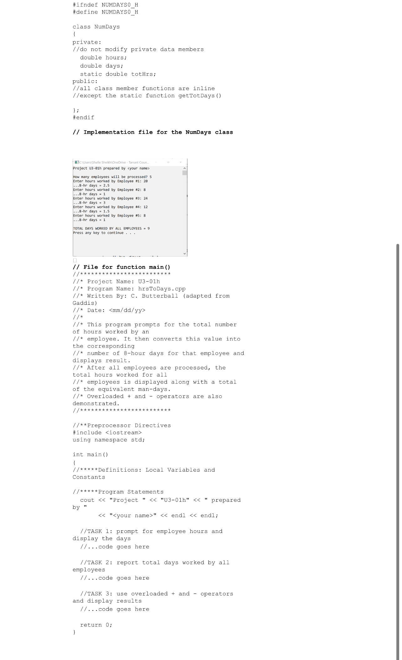 PURPOSE:In this program, you will declare class | Chegg.com