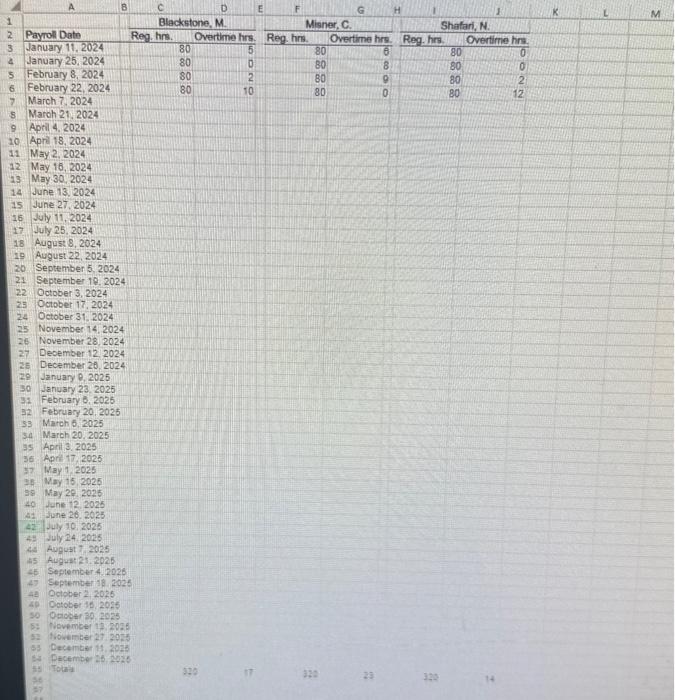 Excel! I need formulas. I need to figure out the rest | Chegg.com