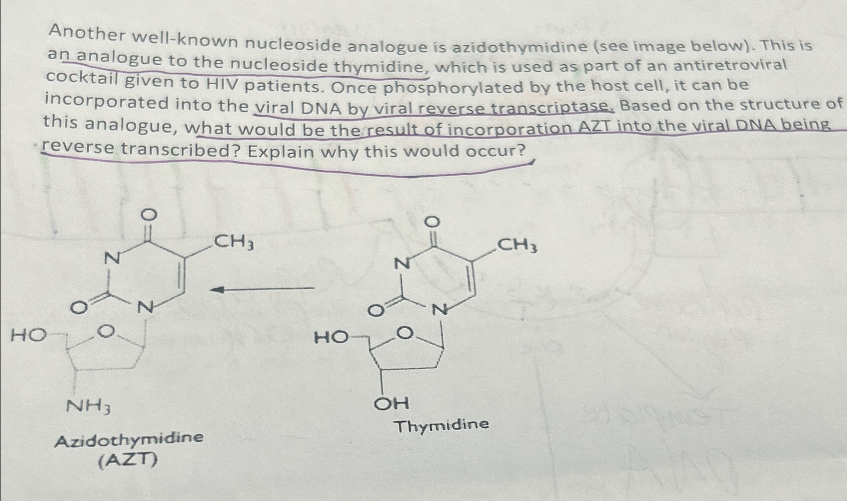 Solved Another well-known nucleoside analogue is | Chegg.com