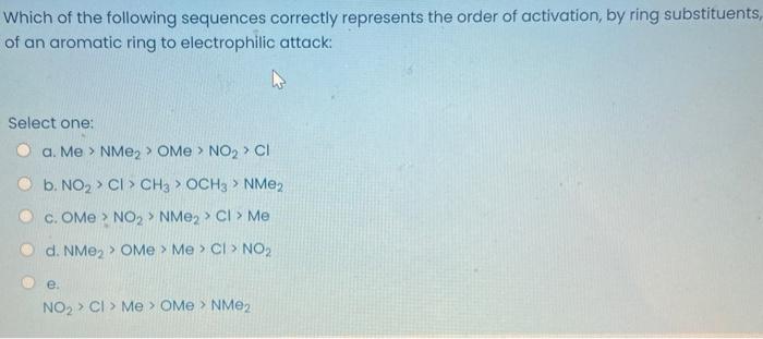 Solved Which of the following sequences correctly represents | Chegg.com