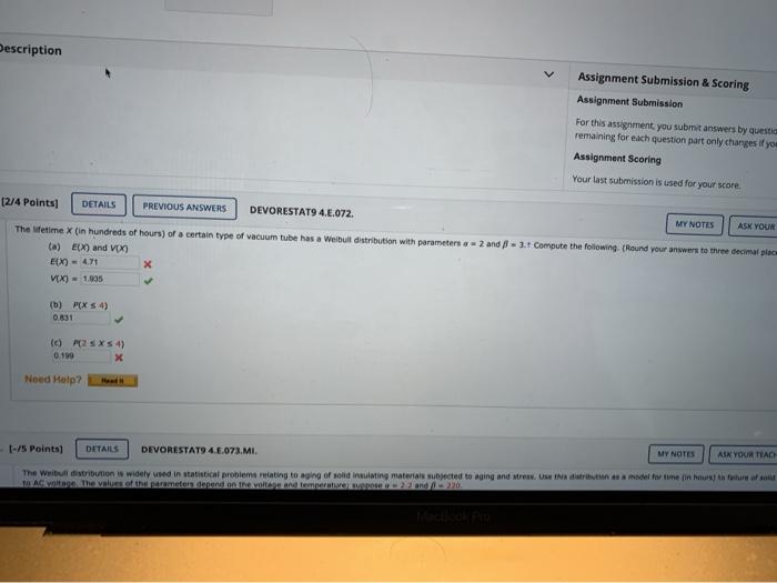 Solved Description Assignment Submission & Scoring | Chegg.com