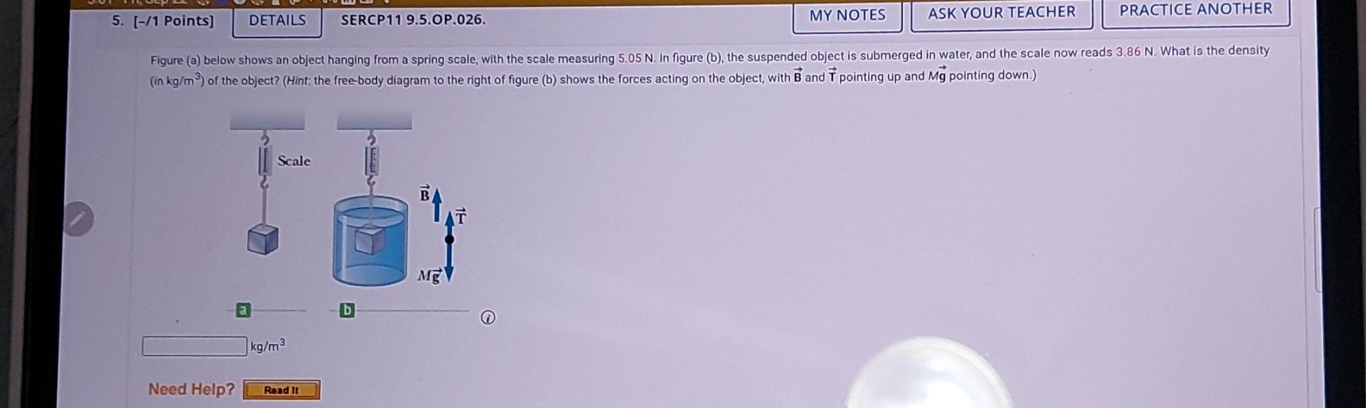 Solved Figure (a) below shows an object hanging from a | Chegg.com
