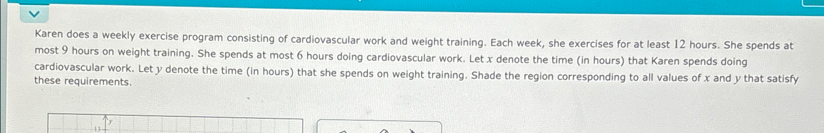 Solved Karen does a weekly exercise program consisting of | Chegg.com