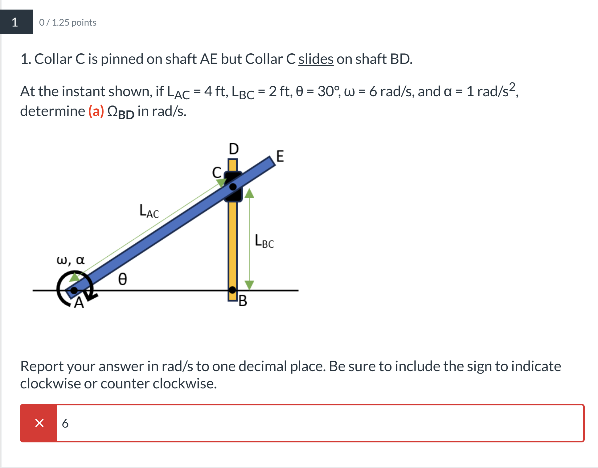 Solved Collar C is ﻿pinned on ﻿shaft AE ﻿but Collar C | Chegg.com