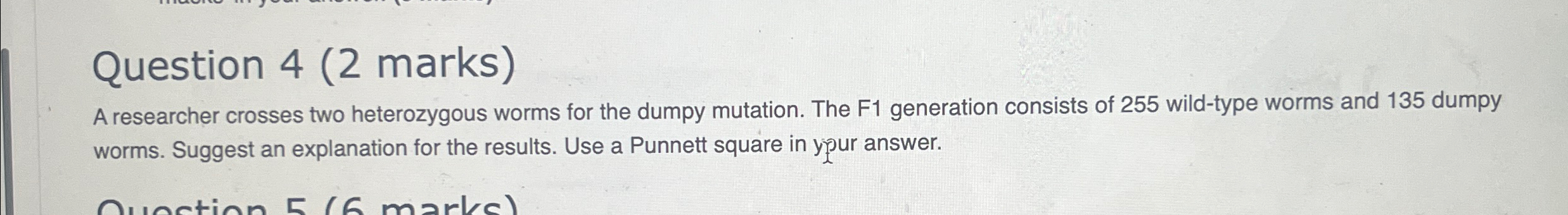 Solved A researcher crosses two heterozygous worms for the | Chegg.com