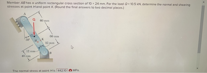 Solved Member AB has a uniform rectangular cross section of | Chegg.com