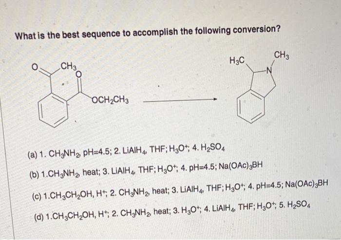 Solved What is the best sequence to accomplish the following | Chegg.com