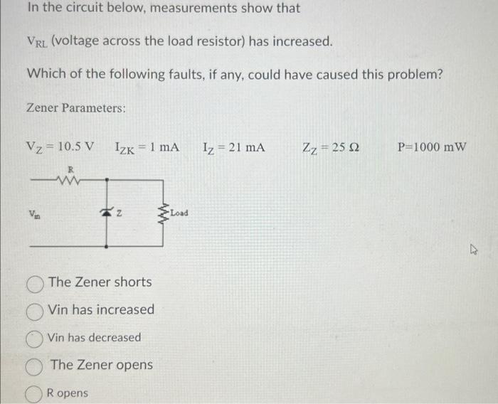 Solved In the circuit below, measurements show that VRL | Chegg.com