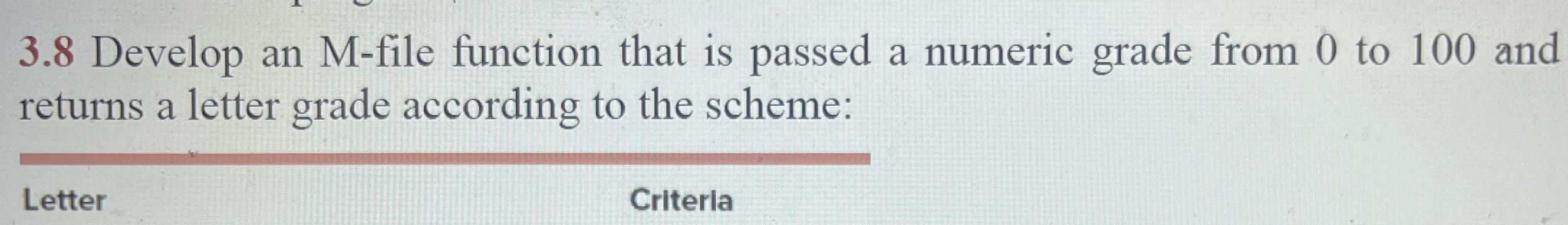 Solved 3.8 ﻿Develop an M-file function that is passed a | Chegg.com
