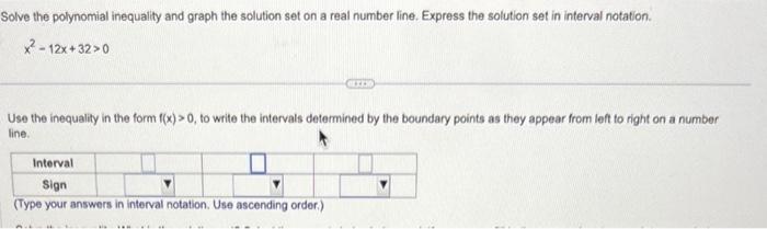 Solved Solve the polynomial inequality and graph the | Chegg.com
