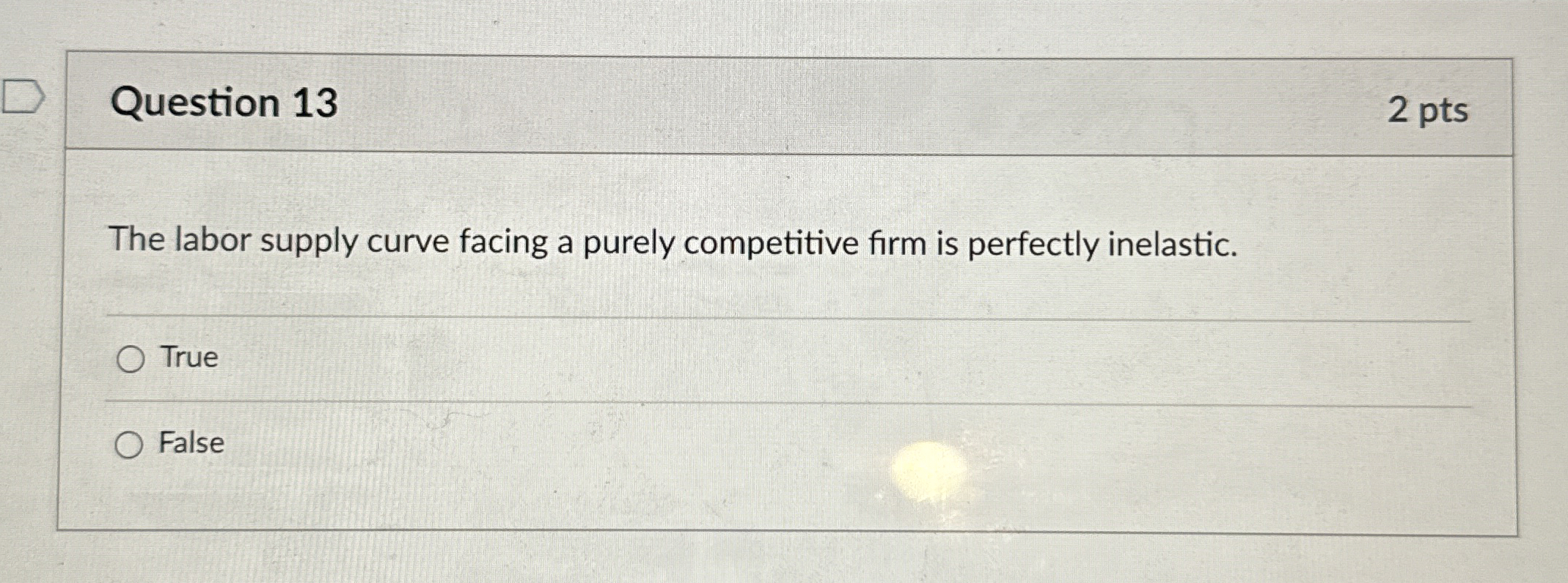 Solved Question 132 ptsThe labor supply curve facing a | Chegg.com Solved Question 132 ptsThe labor supply curve facing a | Chegg.com