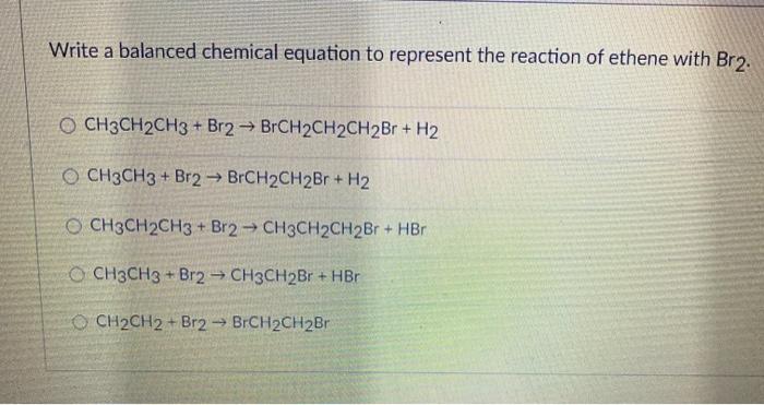 Solved Write a balanced chemical equation to represent the | Chegg.com
