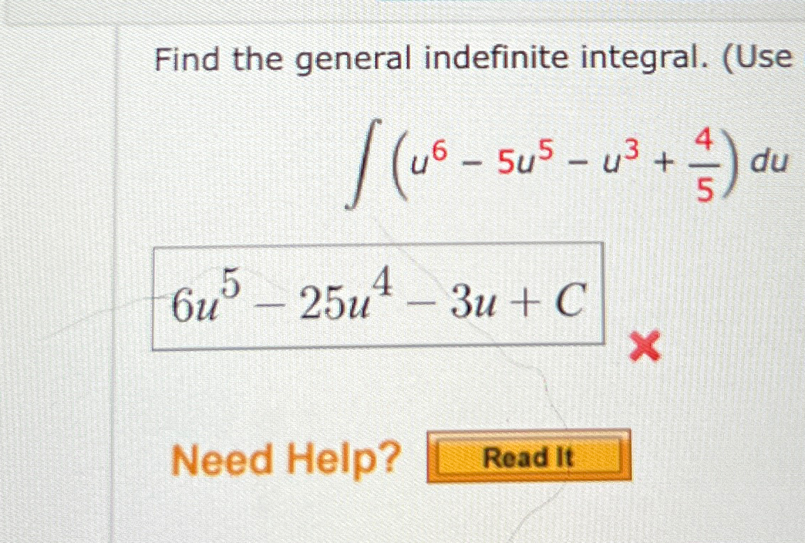 Solved Find the general indefinite integral. | Chegg.com