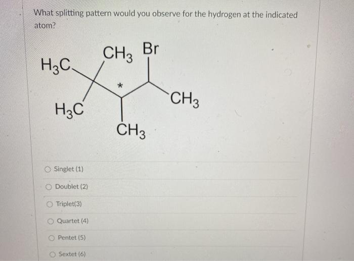 Solved What splitting pattern would you observe for the | Chegg.com