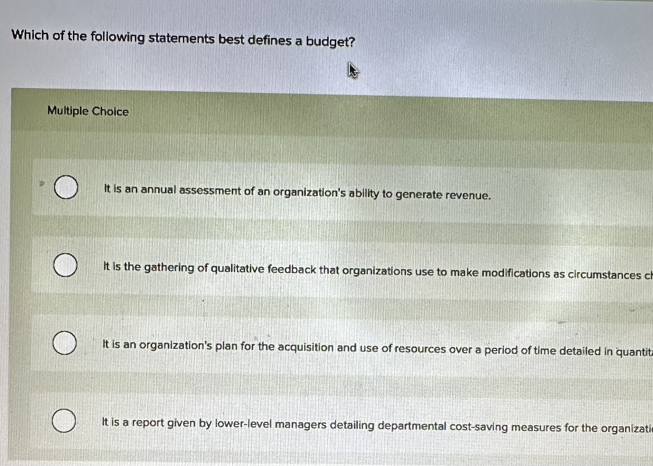 Solved Which of the following statements best defines a | Chegg.com