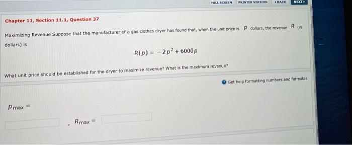 Solved PULL SCREEN PRINTER VERSION « BACK NEXT Chapter 11, | Chegg.com