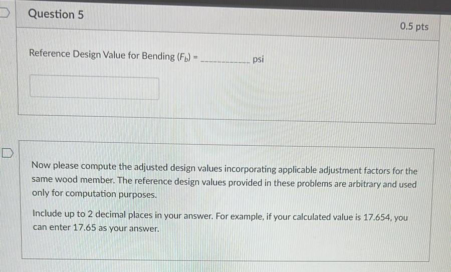 Solved Reference Design Value for Compression Parallel to | Chegg.com