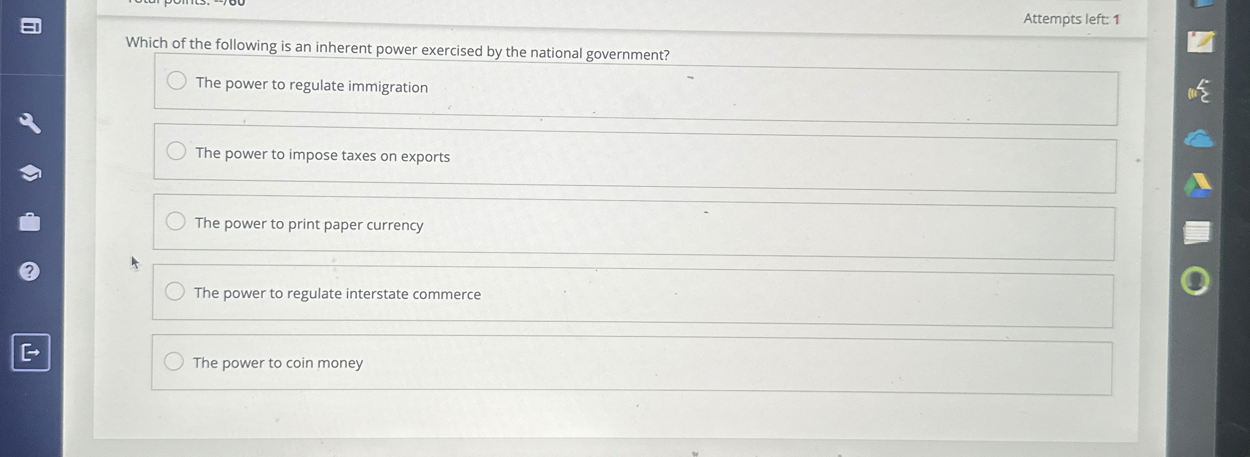 Solved Attempts left: 1Which of the following is an inherent | Chegg.com