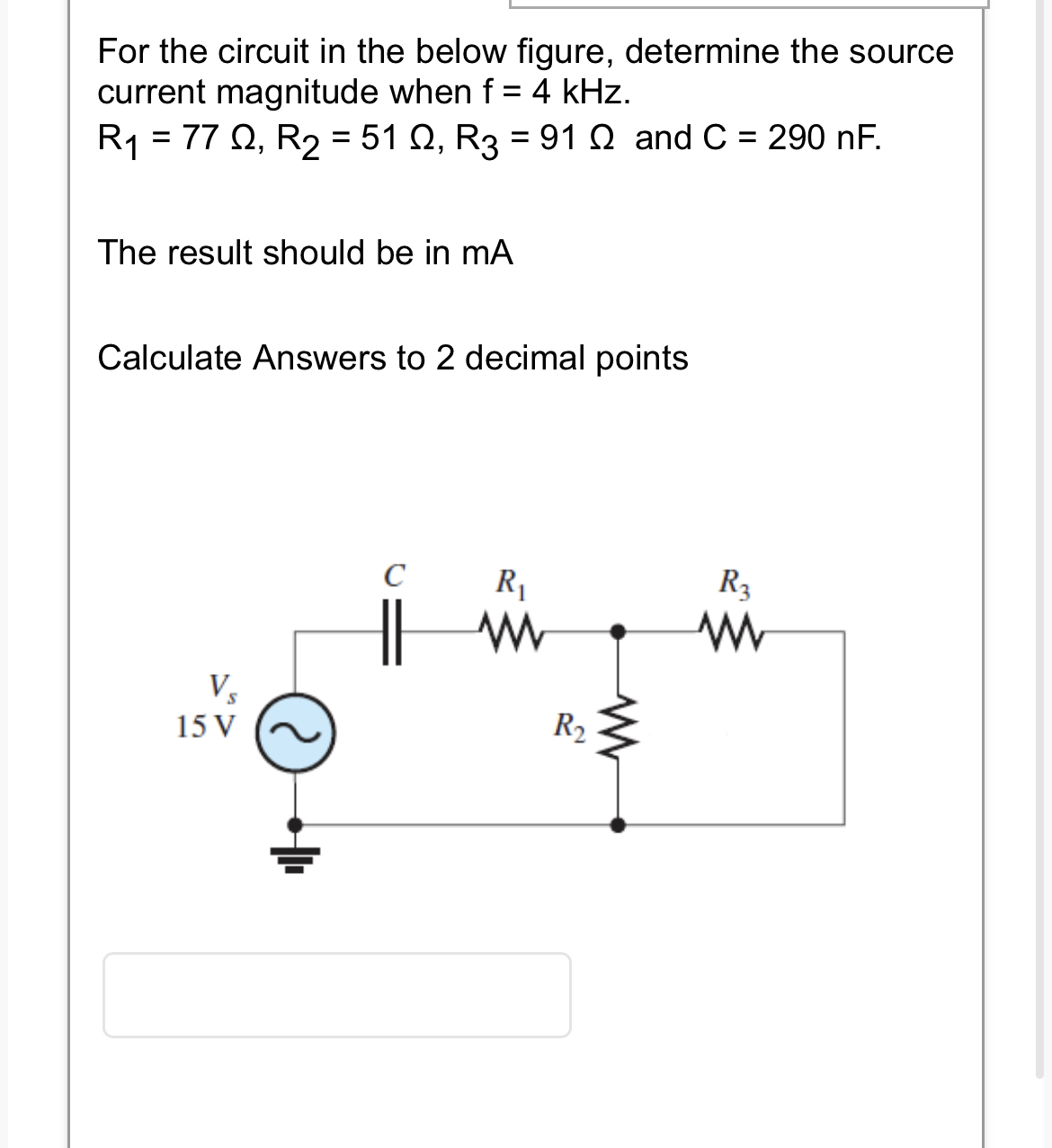 Solved For the circuit in the below figure, determine the | Chegg.com