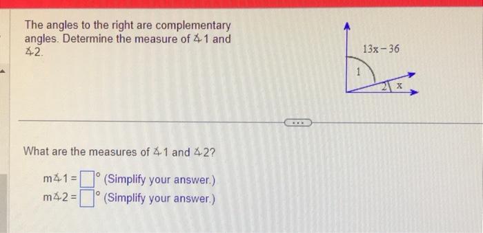 Solved The angles to the right are complementary angles. | Chegg.com