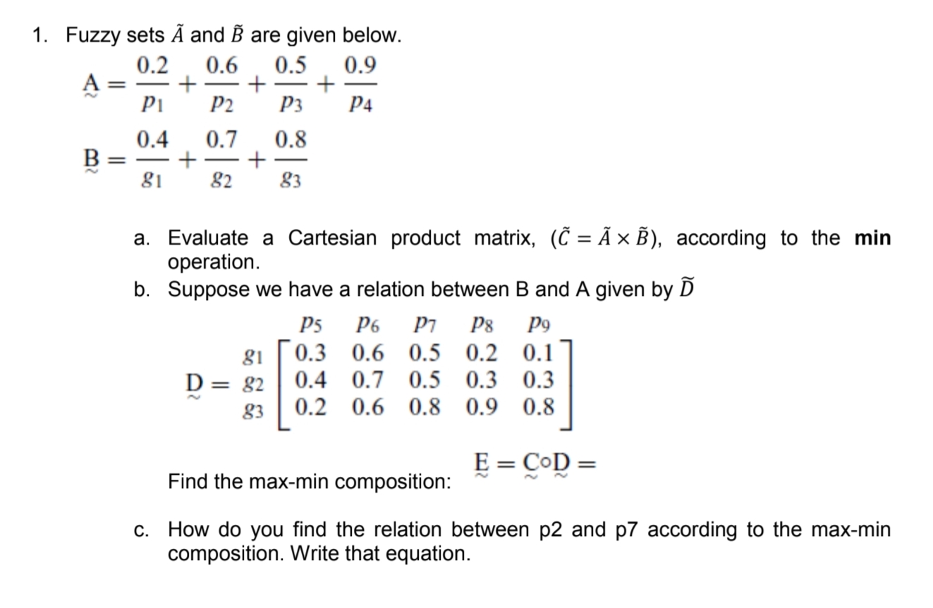 Solved Fuzzy sets tilde(A) ﻿and tilde(B) ﻿are given | Chegg.com