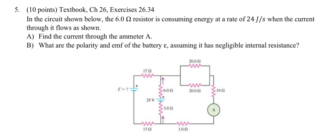 Solved (10 ﻿points) ﻿Textbook, Ch 26, ﻿Exercises 26.34In the | Chegg.com