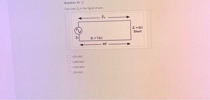 Solved Question 15 Calculate Zs in the figure shown. N Zs | Chegg.com