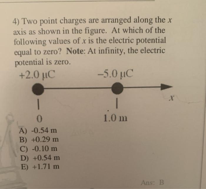 Solved 4) Two point charges are arranged along the x axis as | Chegg.com