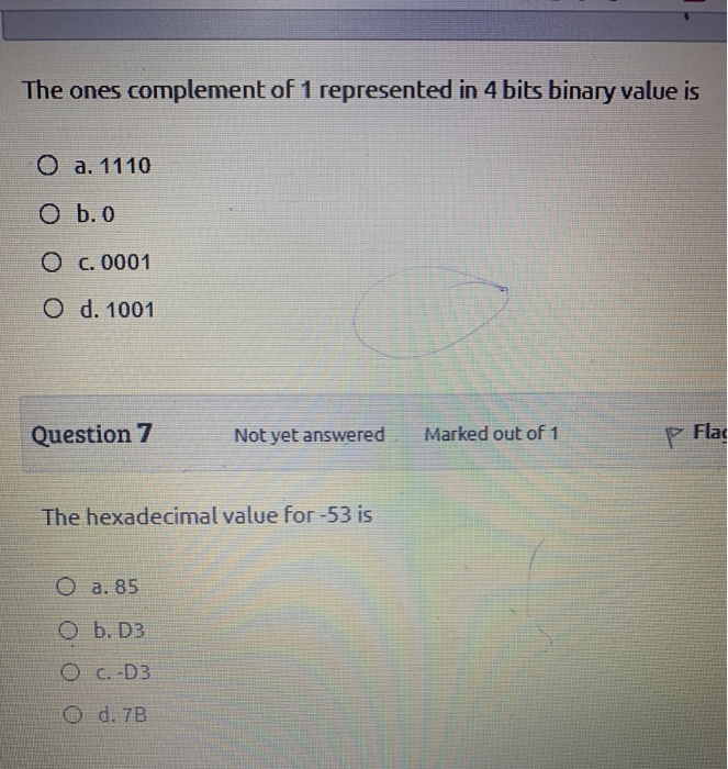 Solved The range of a 6 bit signed integer is O a. from 64 | Chegg.com