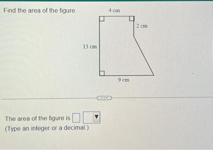 Solved Find the area of the figure. The area of the figure | Chegg.com
