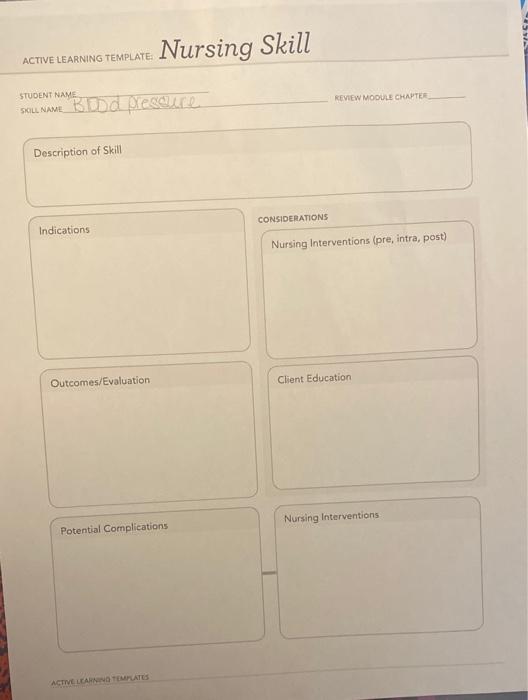 Solved Nursing Skill ACTIVE LEARNING TEMPLATE STUDENT NAME | Chegg.com