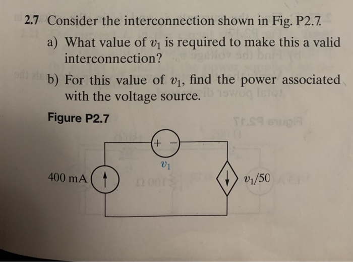 Solved 2.7 Consider the interconnection shown in Fig. P2.7. | Chegg.com