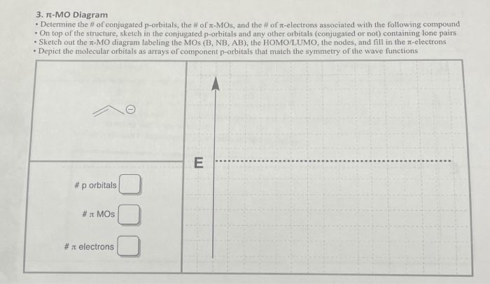 Solved 3. π-MO Diagram - Determine the \# of conjugated | Chegg.com