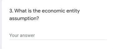 Solved 3. What is the economic entity assumption? Your | Chegg.com