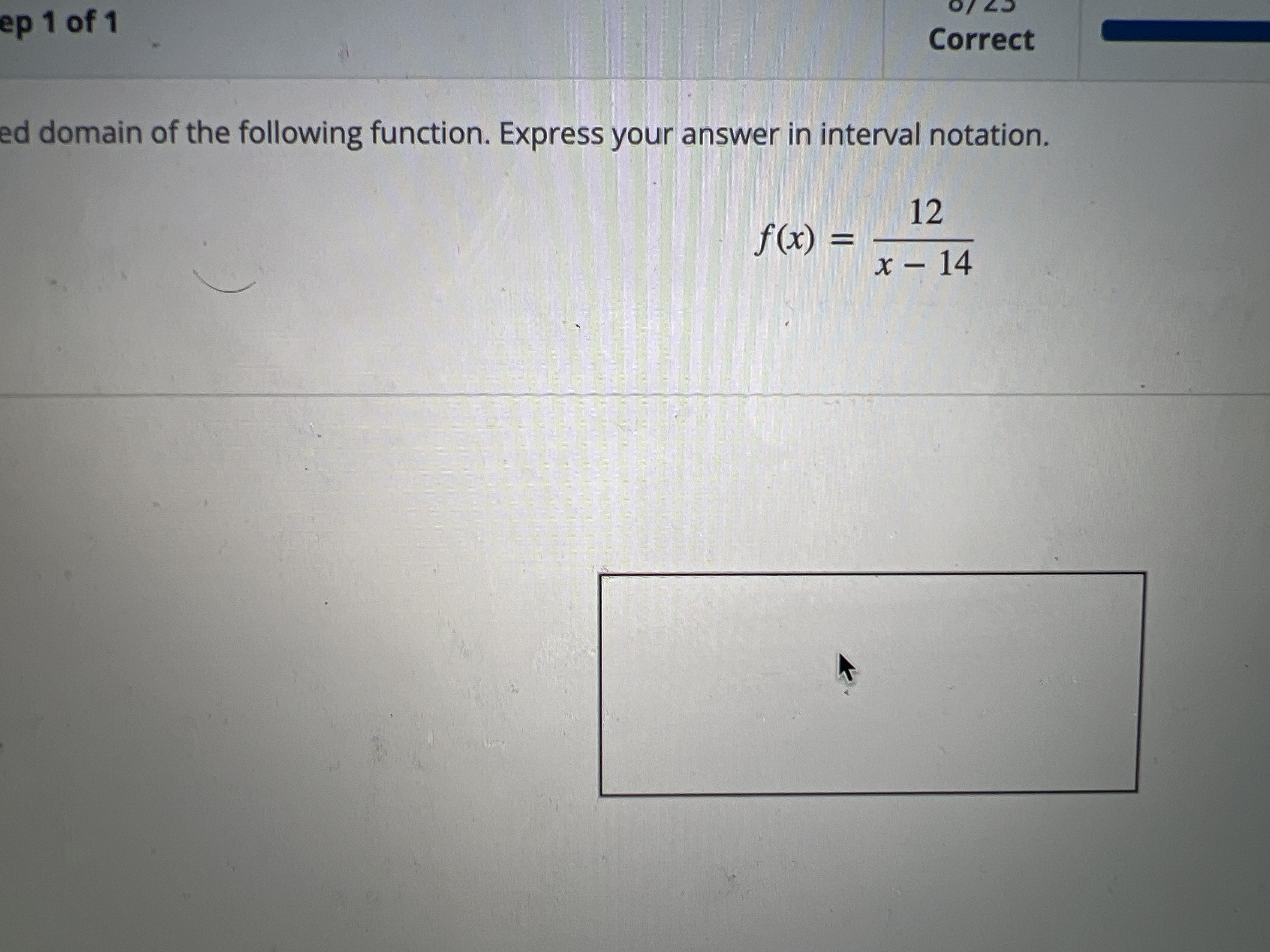 Solved ed domain of the following function. Express your | Chegg.com