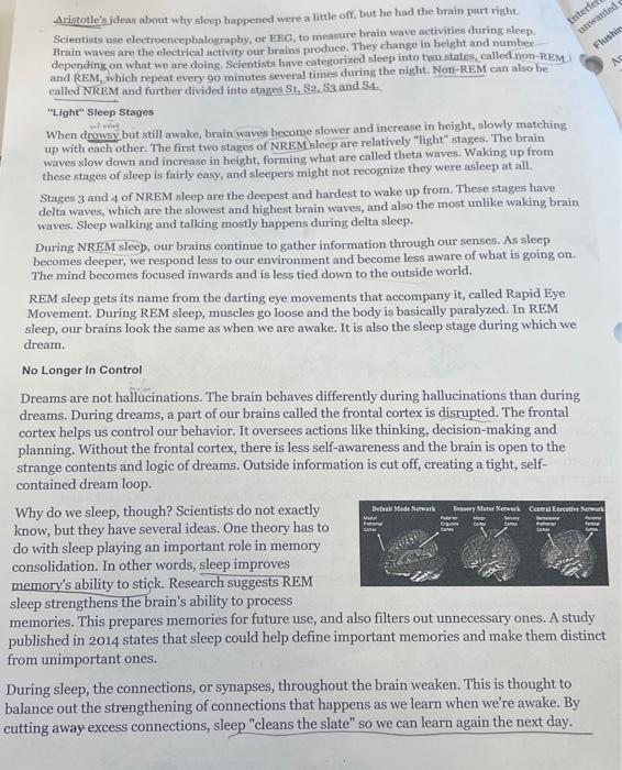 Why do we sleep? By Scientific American, adapted by | Chegg.com