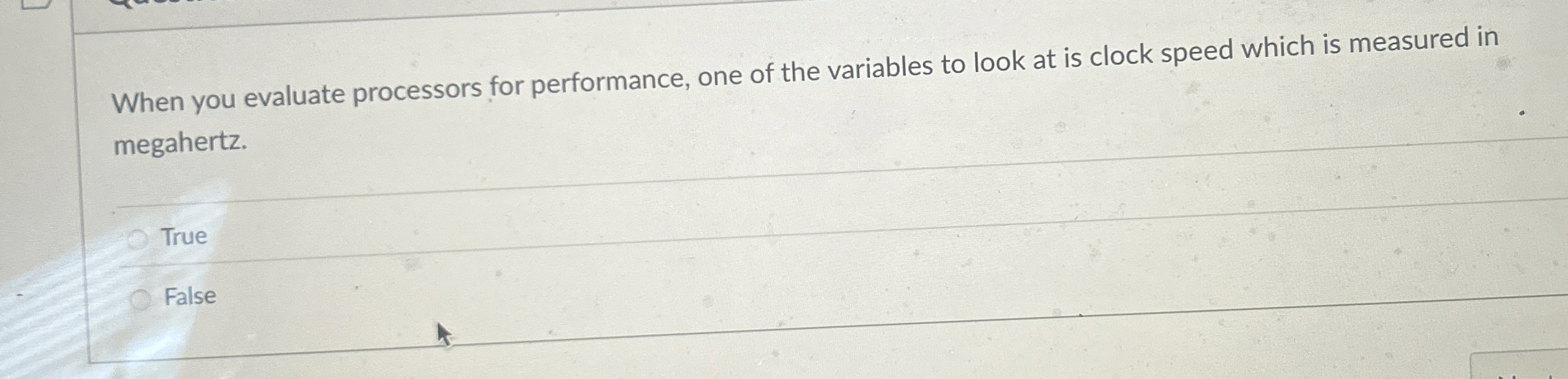 Solved When you evaluate processors for performance, one of | Chegg.com