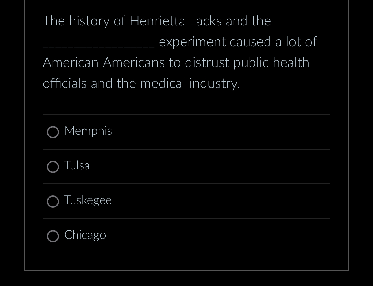 Solved The history of Henrietta Lacks and theq, ﻿experiment | Chegg.com