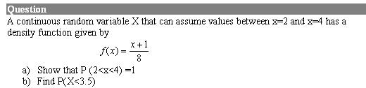 Solved A continuous random variable X that can assume values | Chegg.com